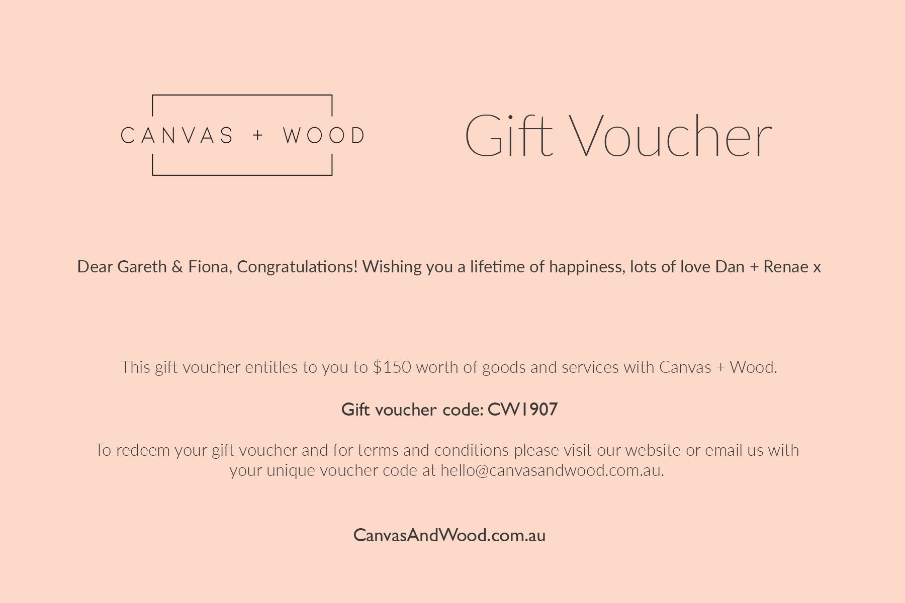 Gift Voucher – Canvas and Wood