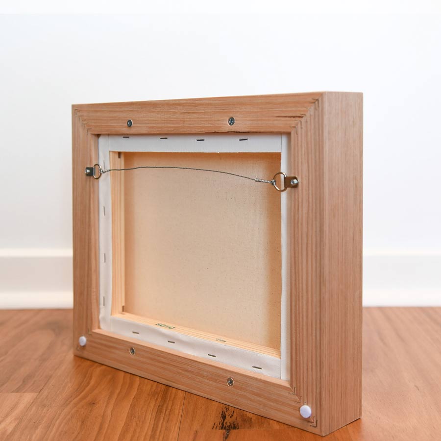 Tasmanian Oak Float Framed Print - Square 333 x 333mm – Canvas and Wood